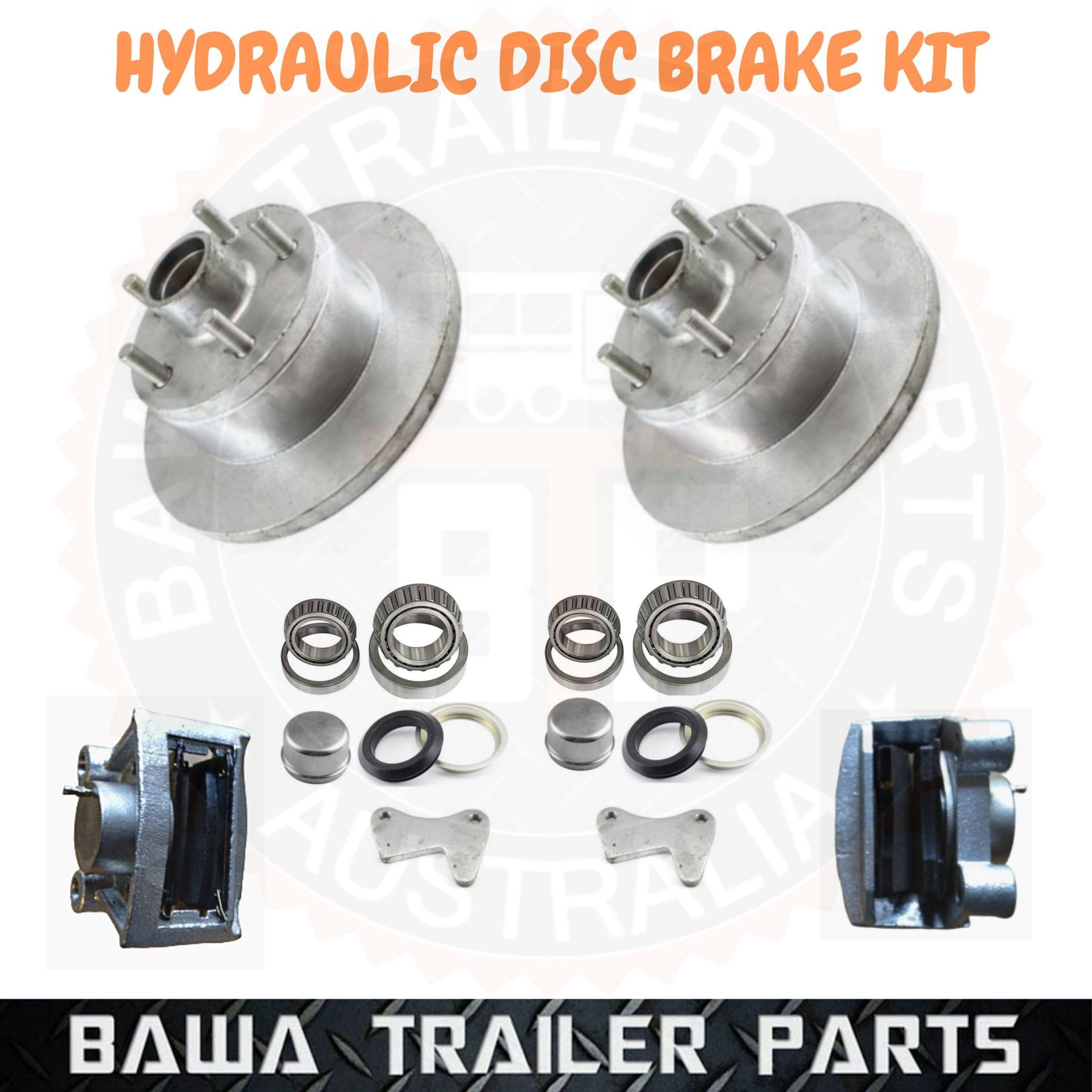 Galvanised Hydraulic Disc Brake Kit Trailer Caravan Hub calipers ...
