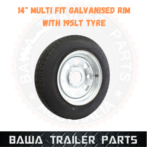 GALVANISED 14″ MULTI- FIT FORD/HT RIM WITH 195 LT TYRE ! Trailer Parts ...