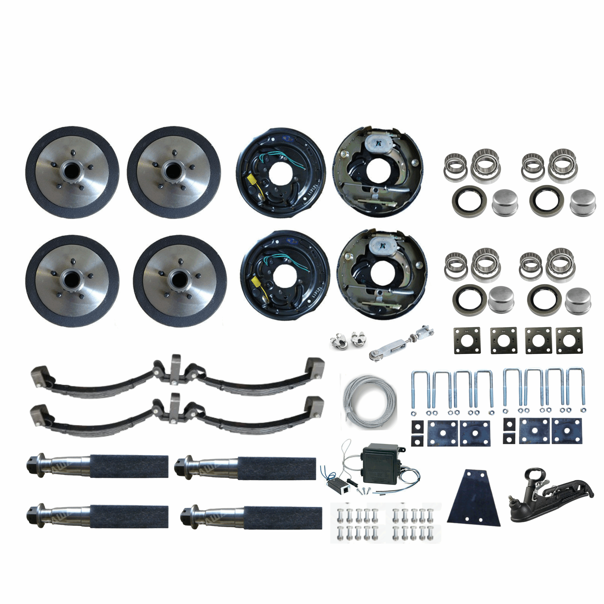 DIY 3.0Tonne ELECTRIC DRUM Brake Tandem Kit with STUB AXLES! - Bawa ...