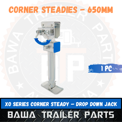 XO Series Corner Steady – Drop Down Jack Zinc Finish - 650mm - Bawa ...