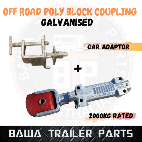 Offroad Bolt on Override Poly Block Coupling Zinc Plated Trailer off ...