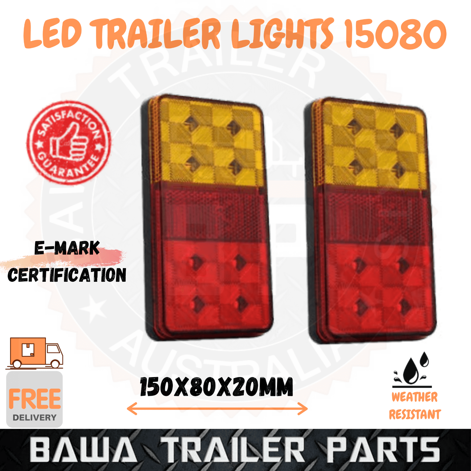 LED Square Trailer Lights – Stop Tail Indicator Waterproof Light – Bawa ...