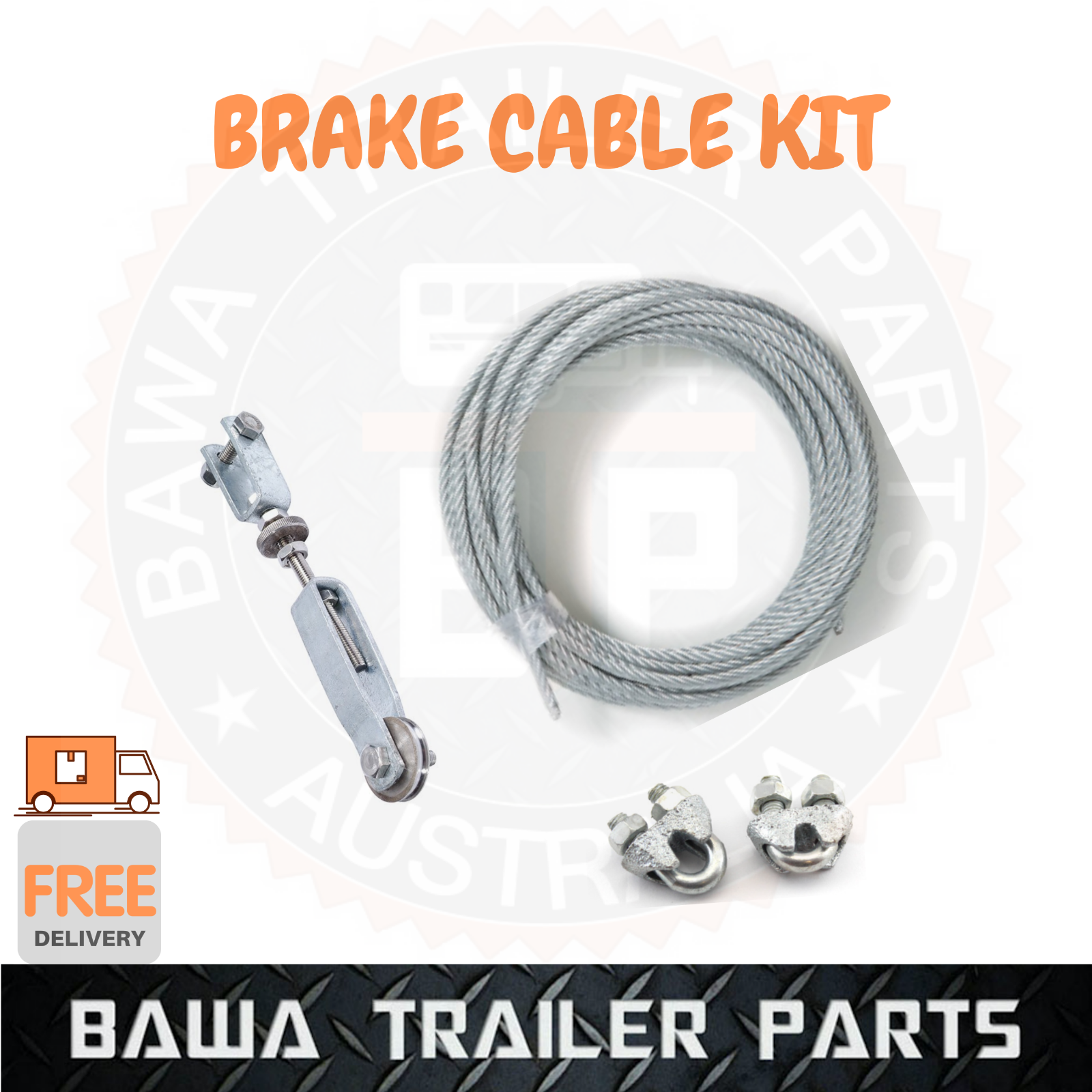 Trailer Hand Brake Cable Kit Adjuster Cable Clip Caravan Boat ...