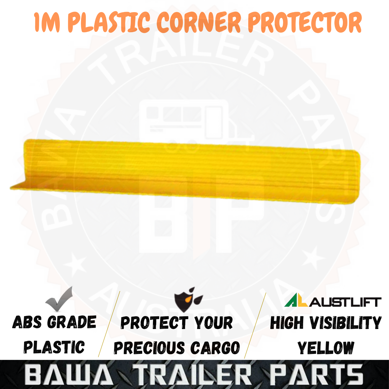 1 x Truck Corner Guard Pallet Angle Plastic 1M Yellow Cargo Protector ...