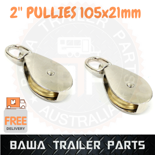 2 x 2'' Pully 105 x 21mm CHROME Finish - Lifting Equipment & Pullies ...