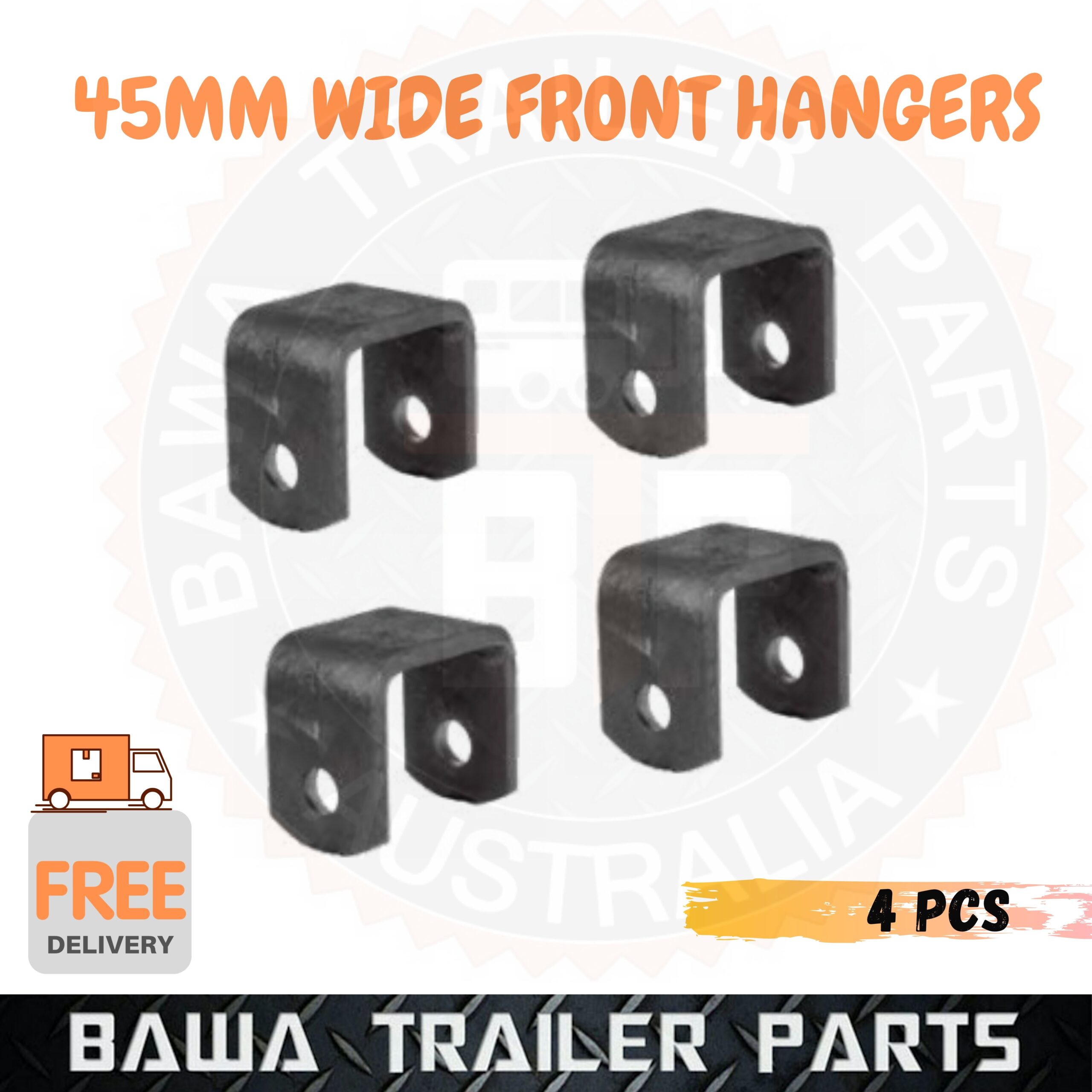 4 x Front Hanger 45mm Spring Hangers - Bawa Trailer Parts